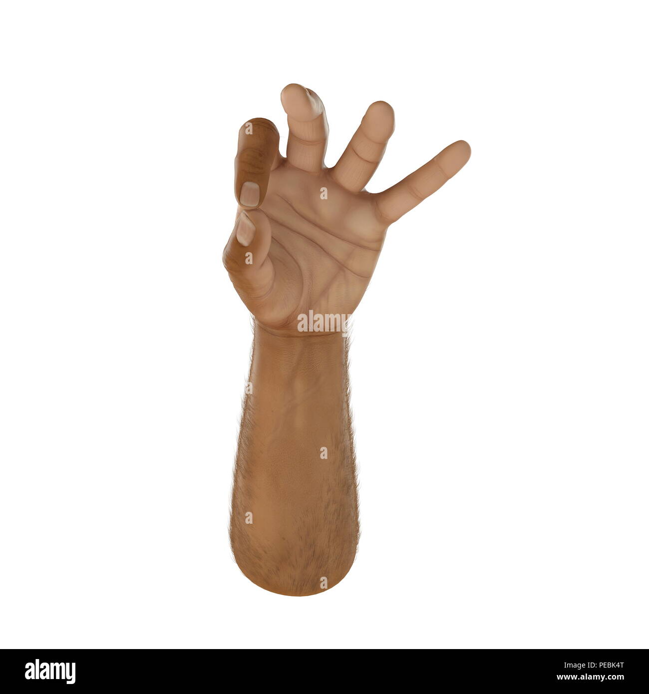 Man Hands ok sign Swarthy Skin on white. 3D illustration Stock Photo ...