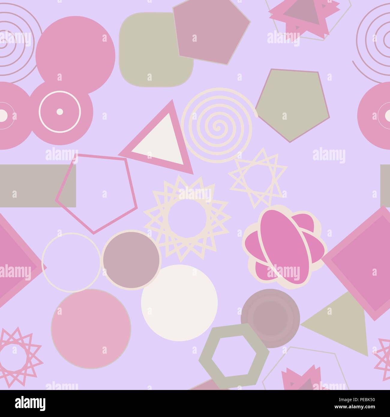 Seamless Color Abstract Mixed Geometric Pattern Generative Art Background Vector Illustration