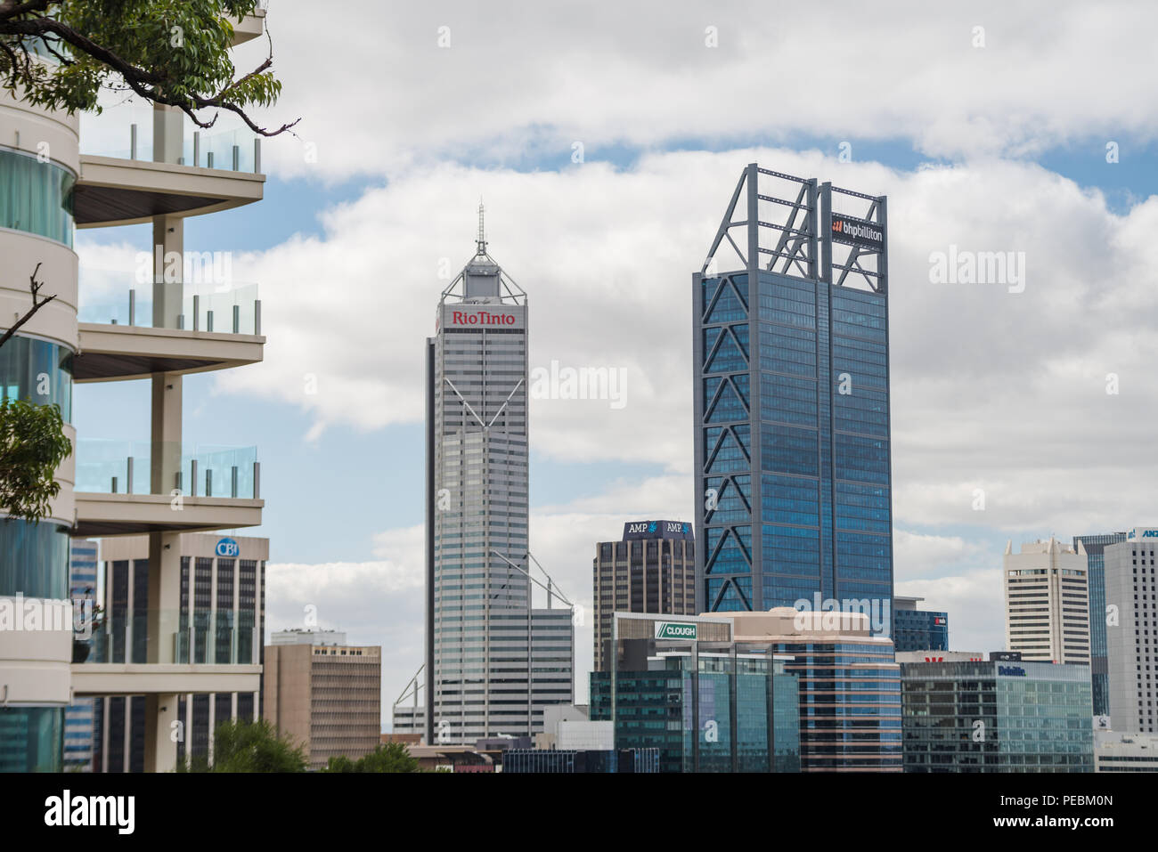 Skyline of Perth, Central Business District view from King's Park ...