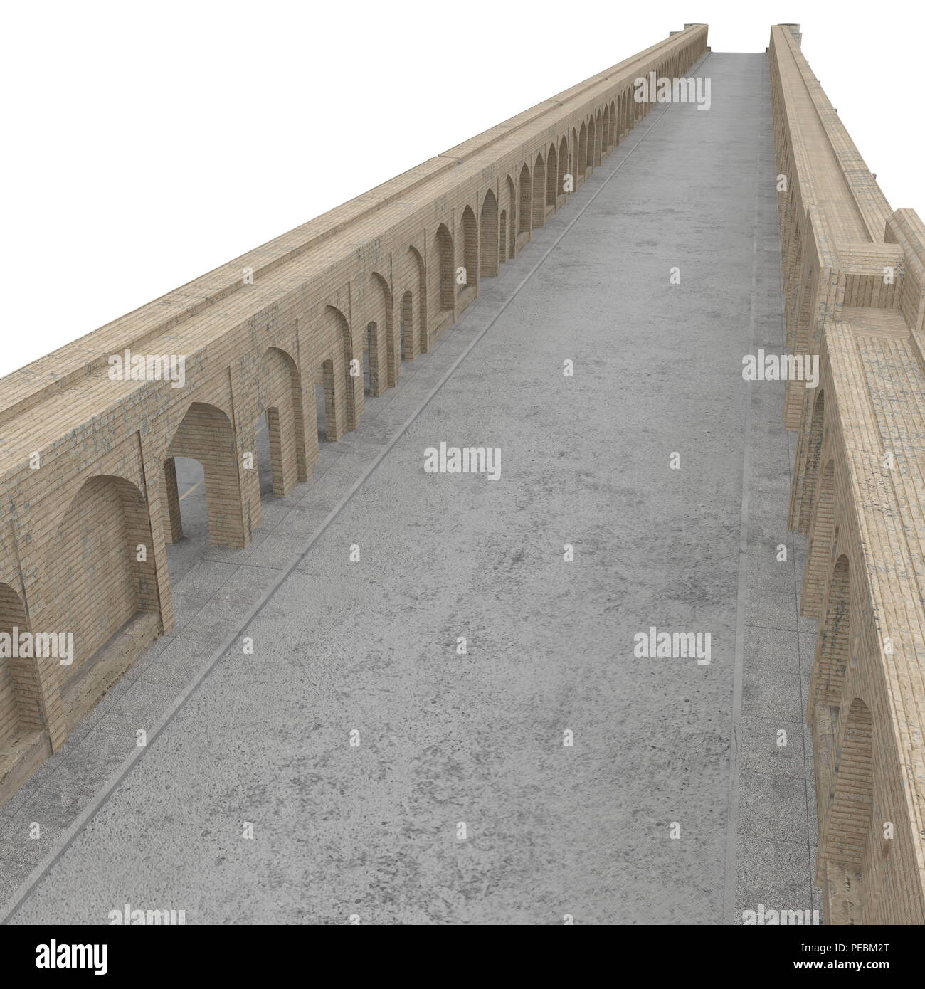 Si-o-seh Pol Bridge of 33 Arches on a white. 3D illustration Stock ...