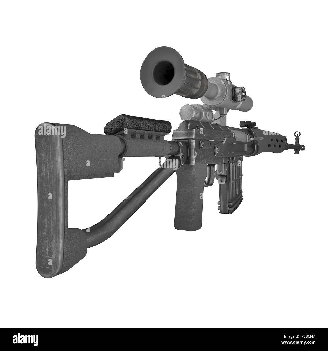 Dragunov Sniper Rifle SVD isolated on white. 3D illustration Stock ...