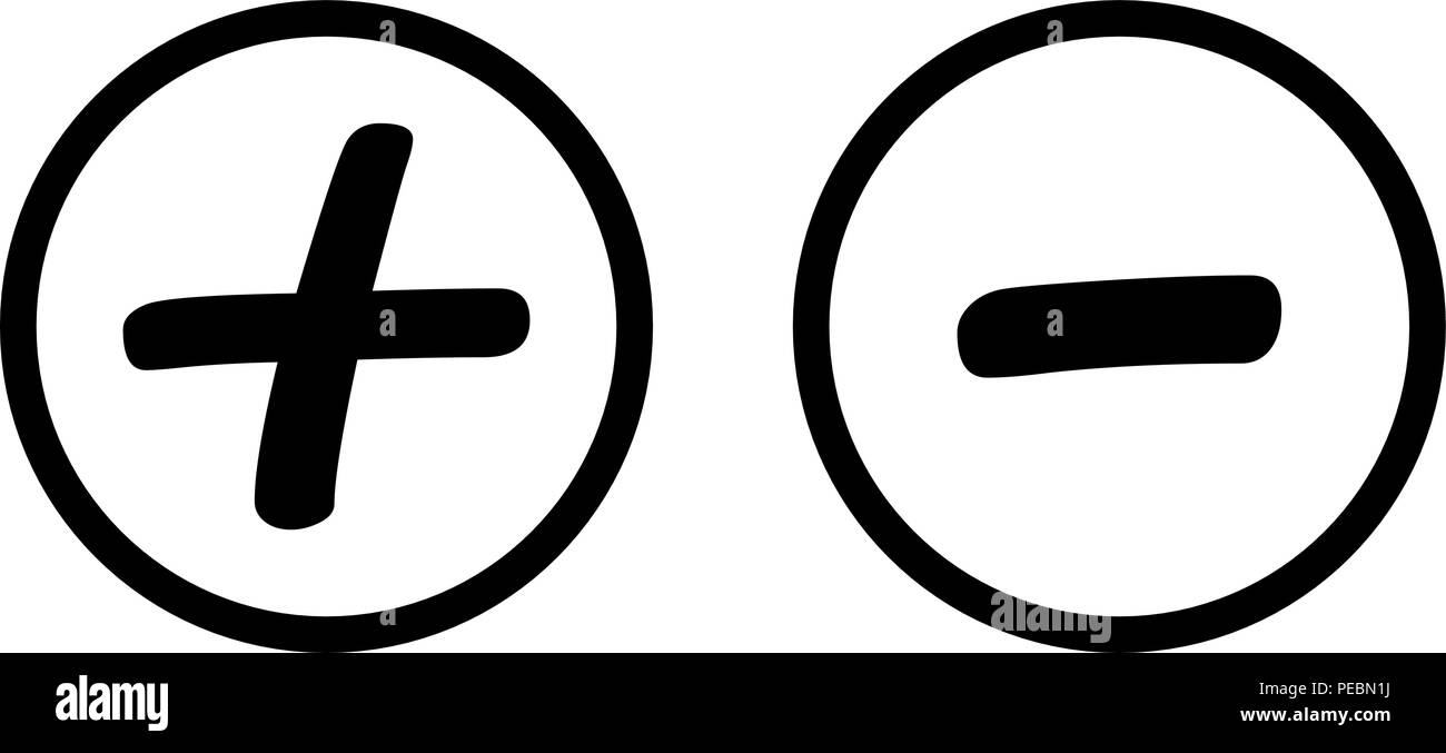 Trendy Plus and minus icons. Line style. Web buttons or app buttons ...