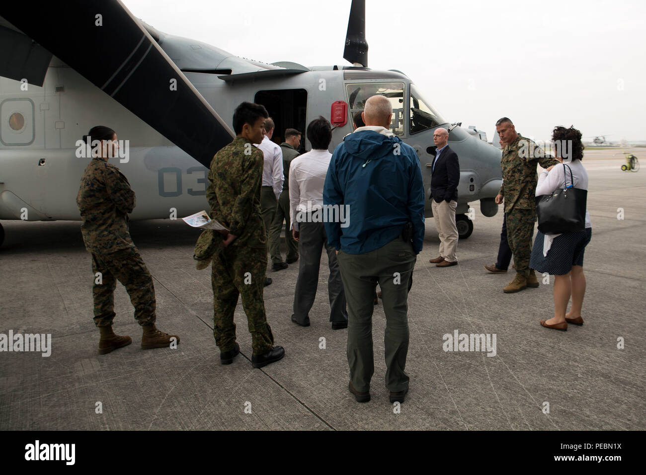 Consular officers toured an MV-22 Osprey at Marine Corps Air Station ...