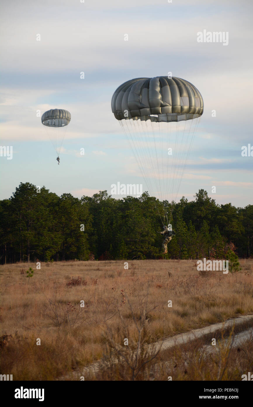 Two U.S. paratroopers descend to Drop Zone Nijmegen during Operation ...