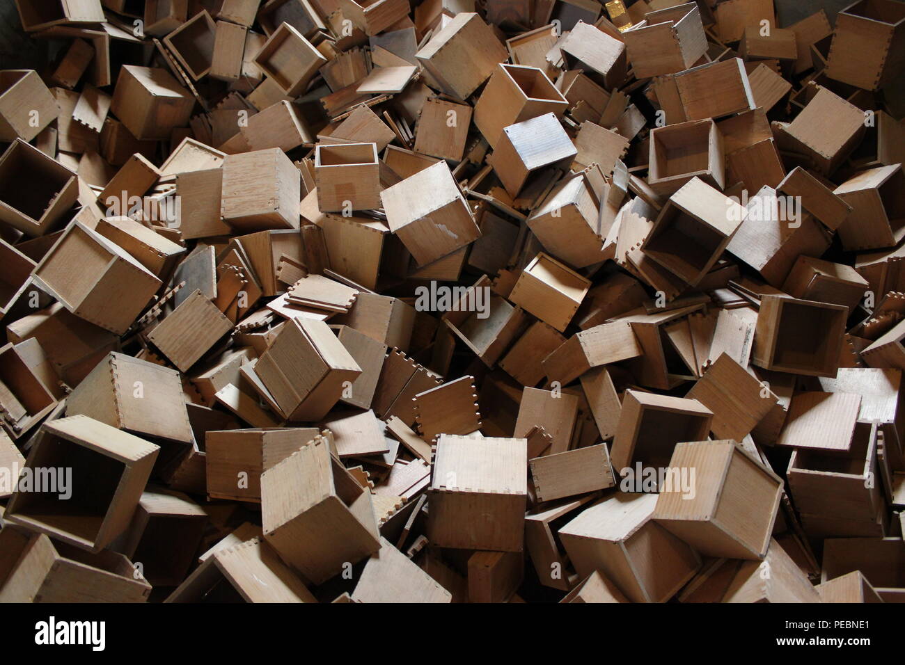 Huge pile of small wooden boxes at Architectural Artifacts in Chicago ...
