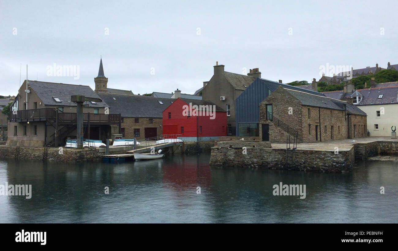 A Scene of Stromness Harbour in Orkney Stock Photo - Alamy