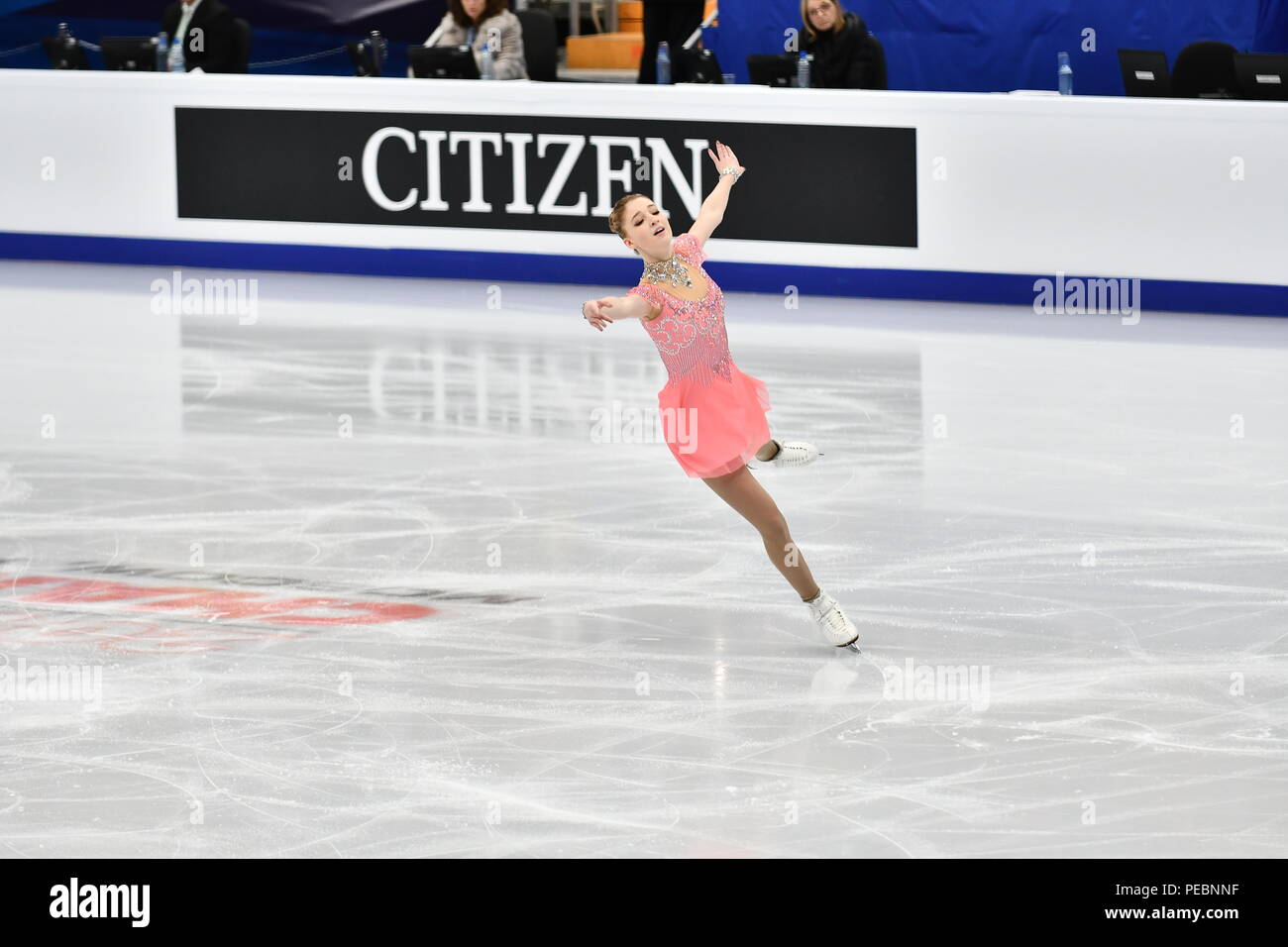 Maria Sotskova after her short program on the ISU Figure Skating ...