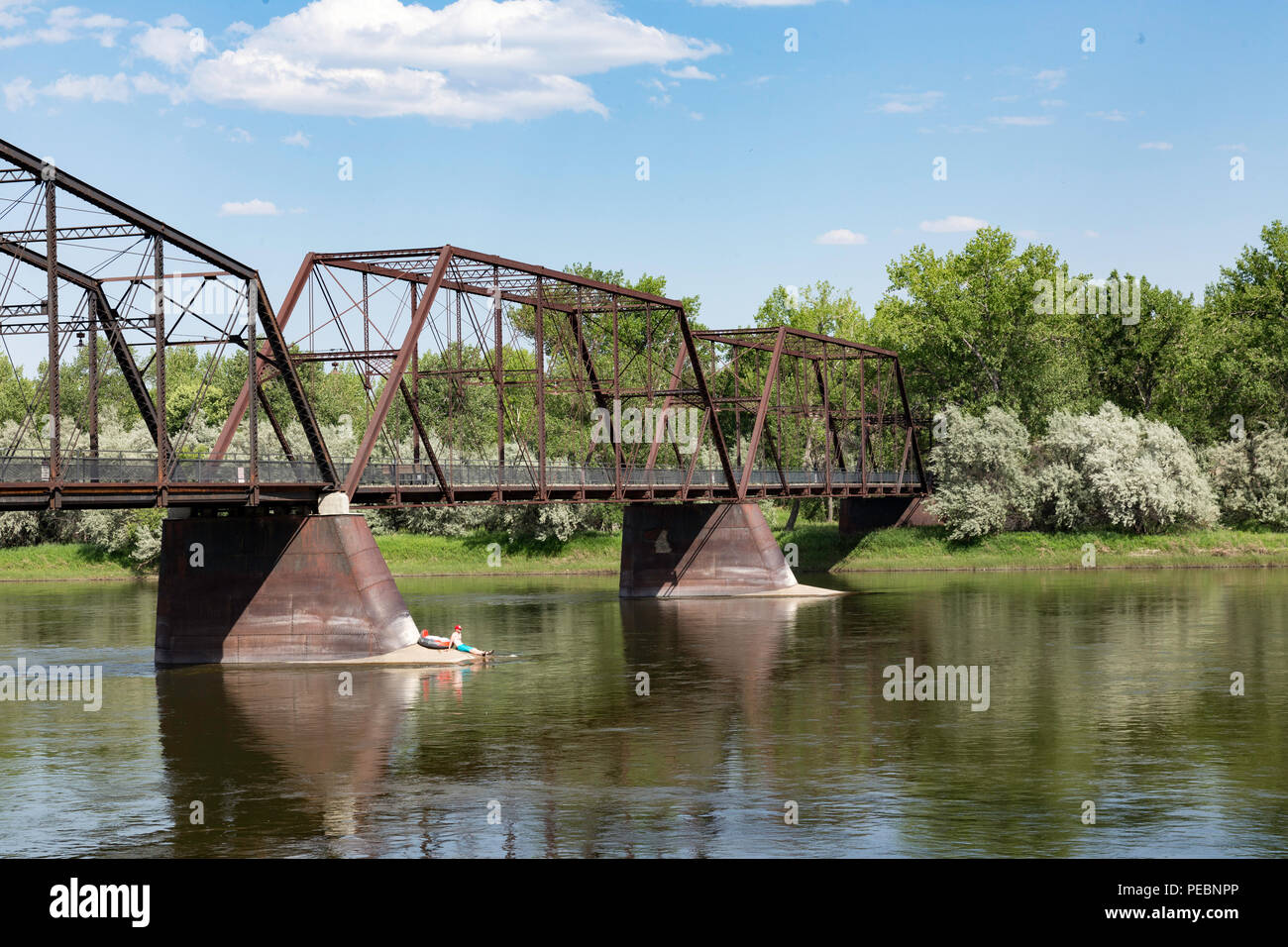 The Walking Bridge across the Missouri River is an Historic Landmark in ...