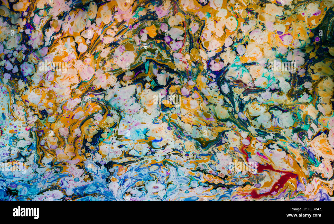 Traditional Ottoman Turkish marbling art patterns as abstract ...