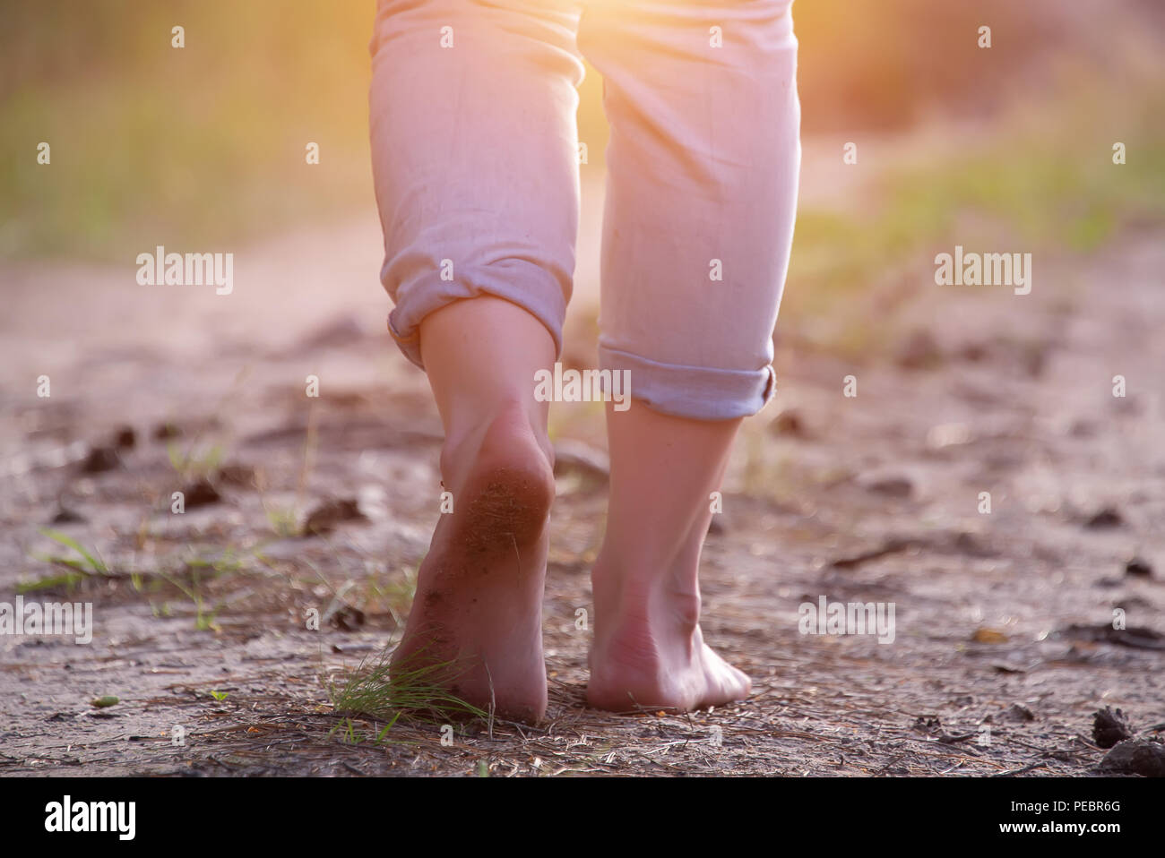 Beautiful female legs walk along hi-res stock photography and images ...