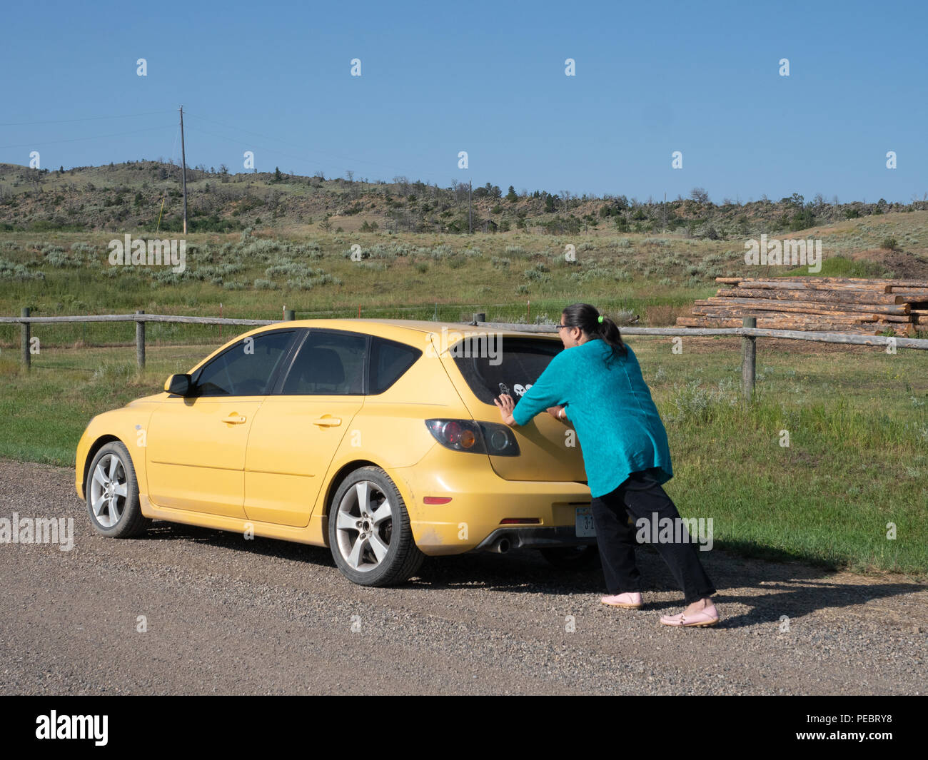 Broken car one person hi-res stock photography and images - Alamy