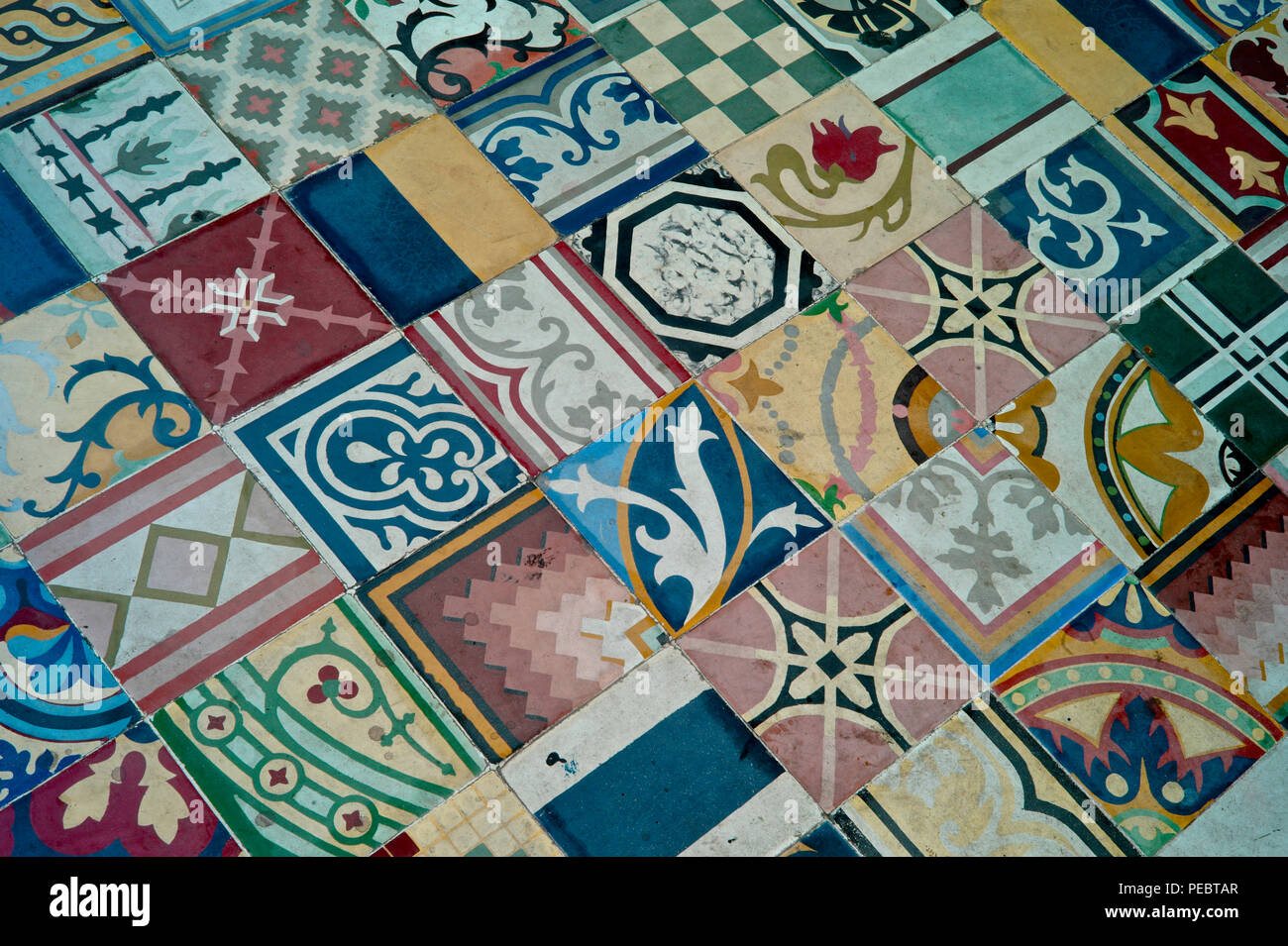 Colorful mixed tiles Stock Photo - Alamy