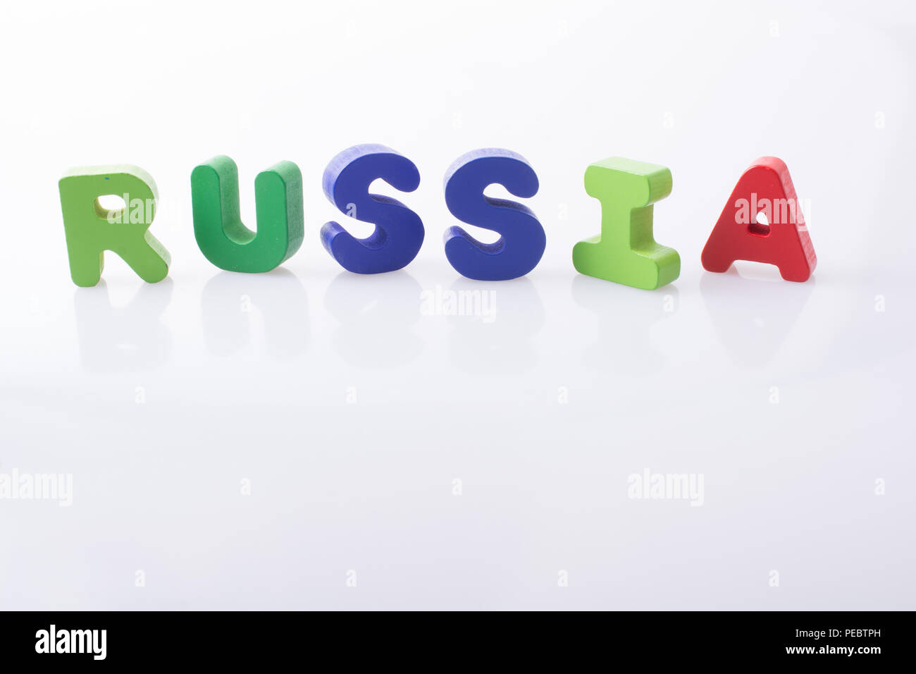 the word Russia written with colorful letter blocks Stock Photo - Alamy