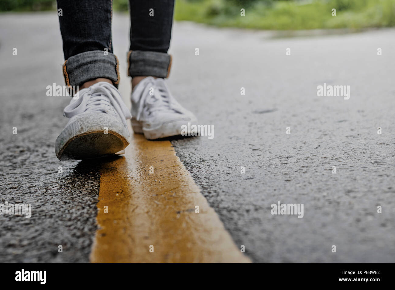 Walking across road in countryside hi-res stock photography and images ...