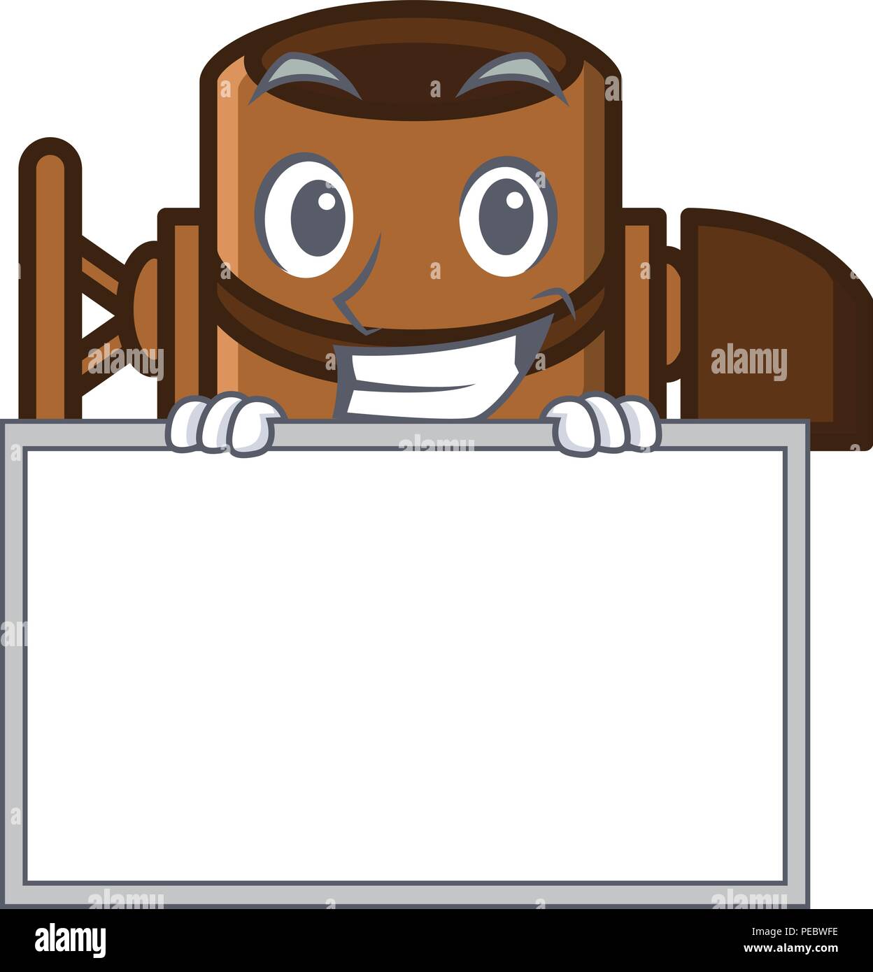 Grinning with board concrete mixer character cartoon Stock Vector Image ...