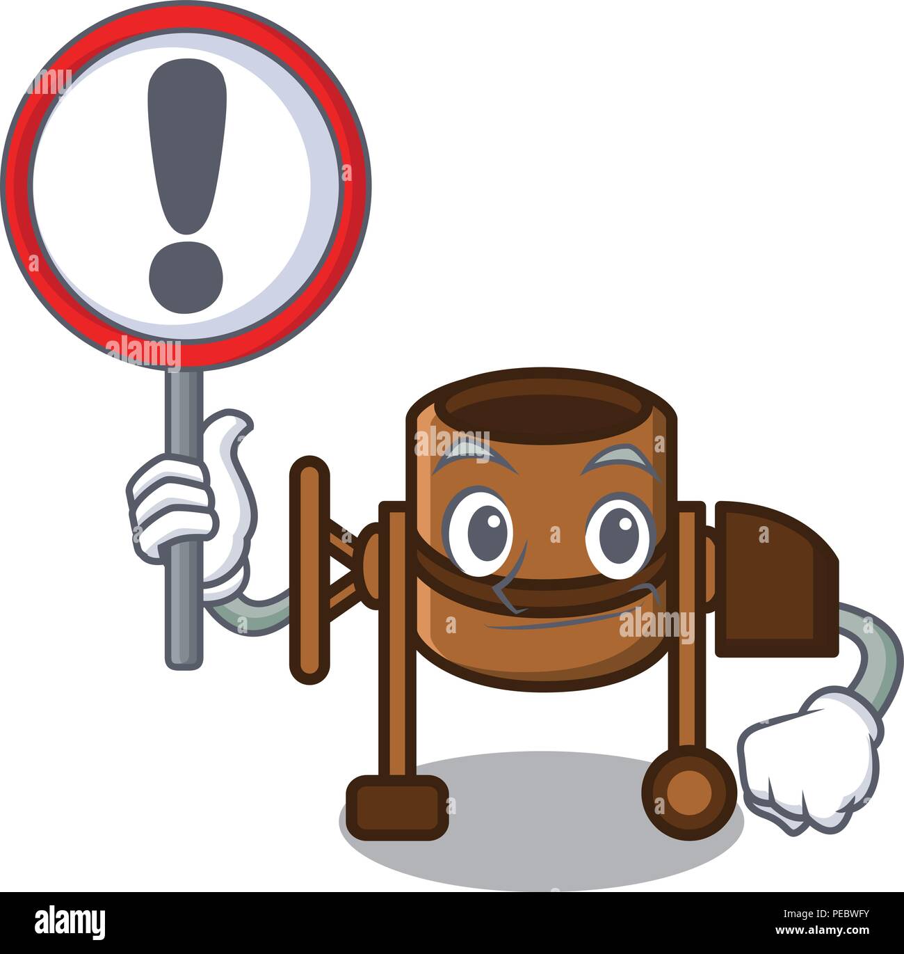With sign concrete mixer character cartoon Stock Vector Image & Art - Alamy