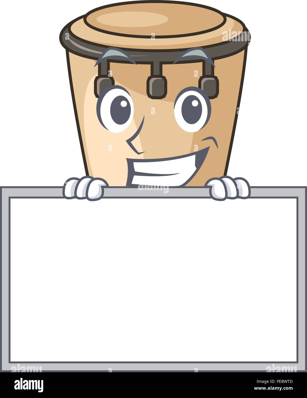 Grinning with board conga character cartoon style Stock Vector Image ...