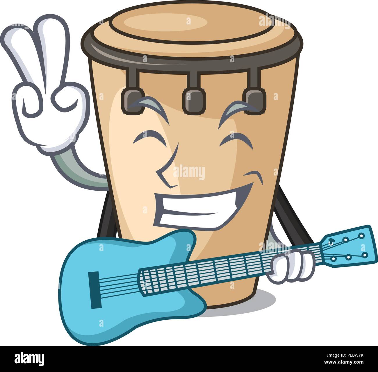 With guitar conga mascot cartoon style Stock Vector Image & Art - Alamy