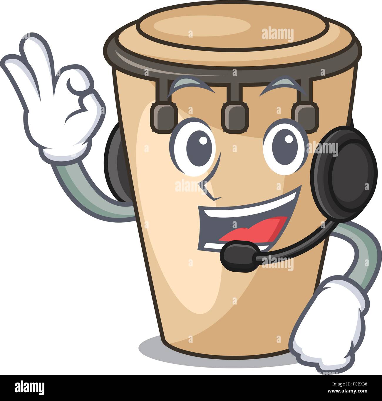 With headphone conga mascot cartoon style Stock Vector Image & Art - Alamy