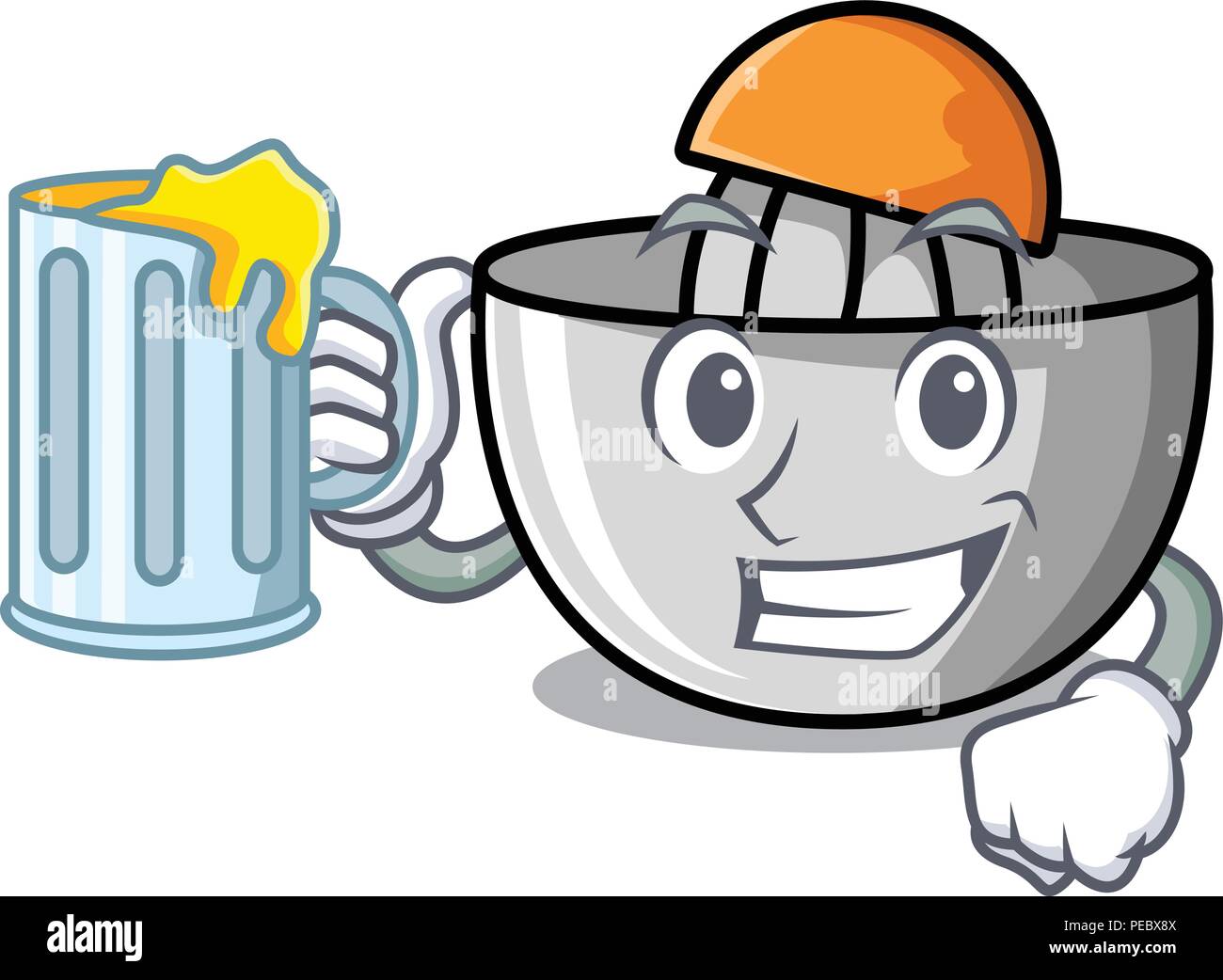 Glass of orange juice with squeezer Stock Vector Images - Alamy