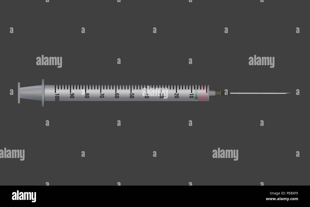 Syringe high detailed 3d vector. Mock up side view Stock Vector Image ...