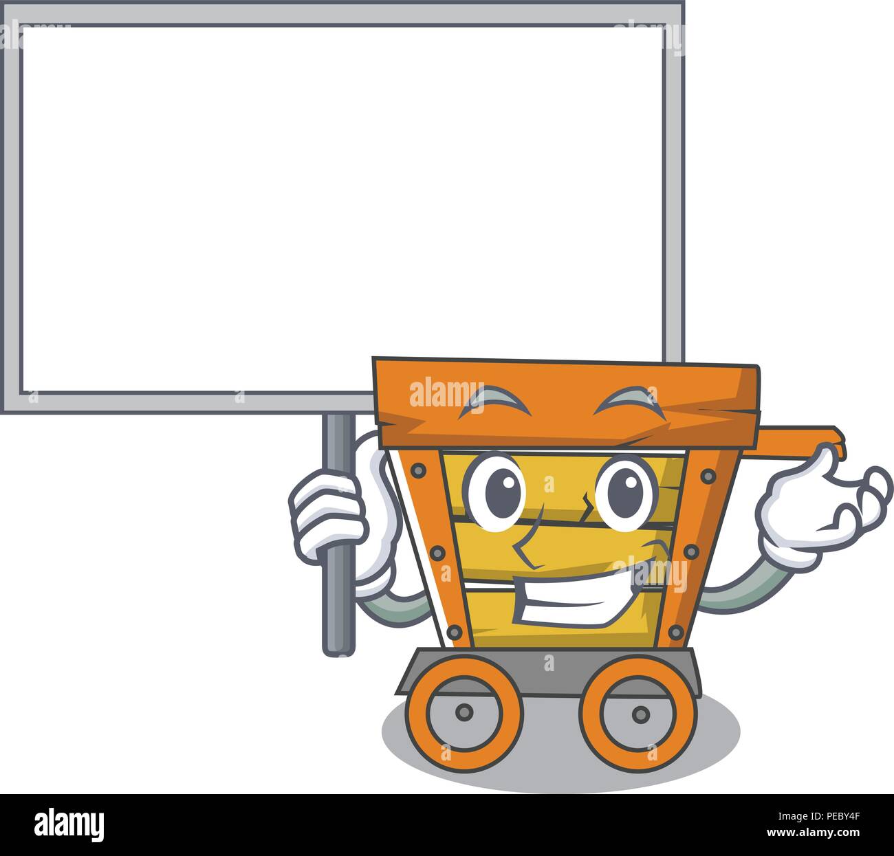 Bring board wooden trolley character cartoon Stock Vector Image & Art ...