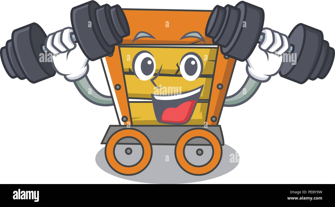 Fitness wooden trolley character cartoon Stock Vector Image & Art - Alamy