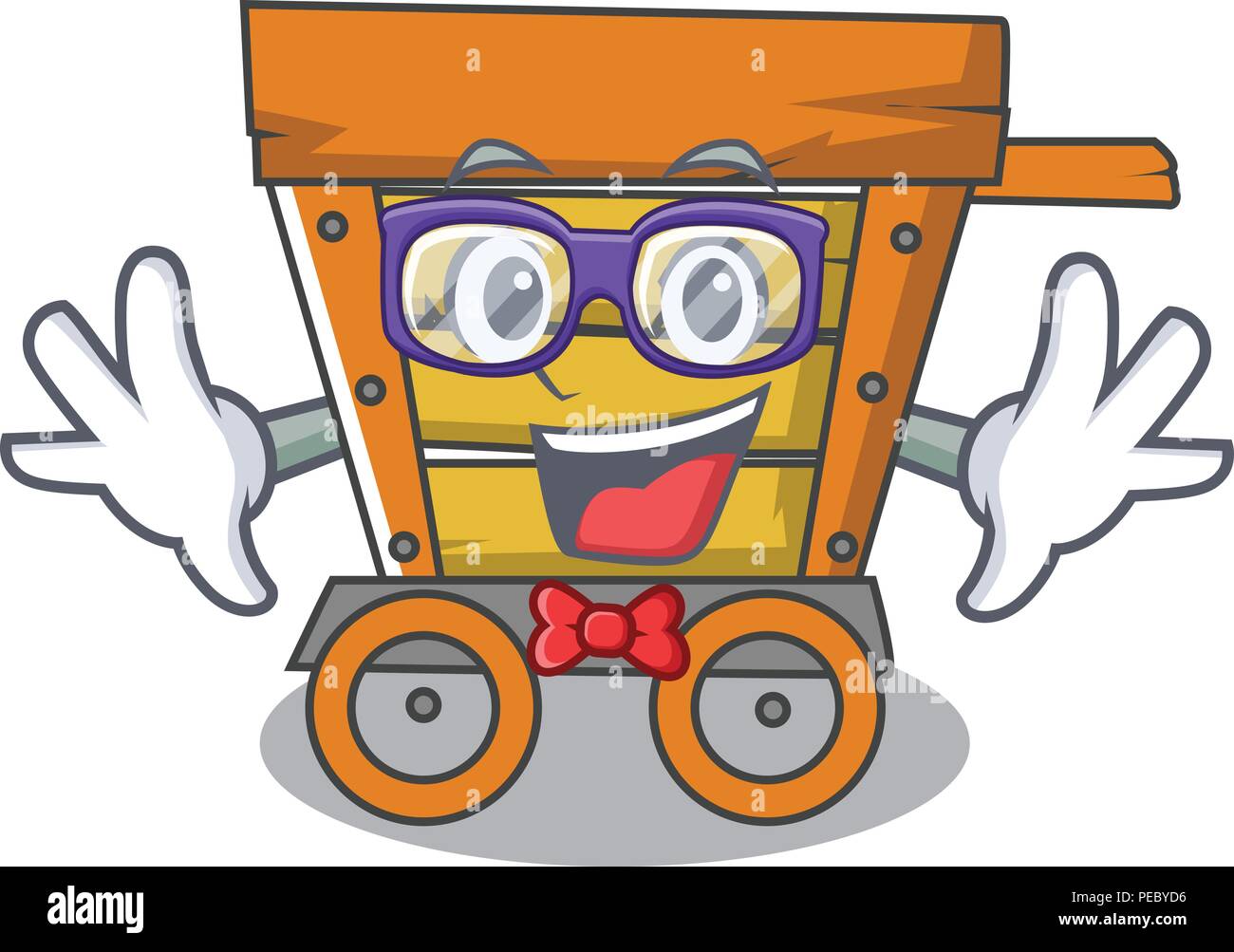 Geek wooden trolley character cartoon Stock Vector Image & Art - Alamy