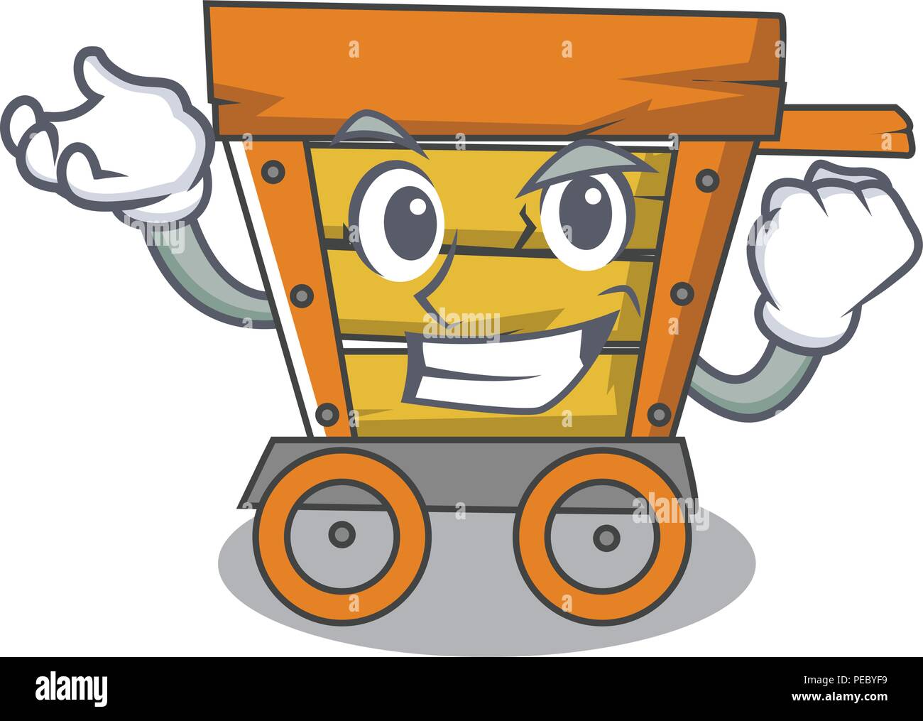 Successful wooden trolley character cartoon Stock Vector Image & Art ...