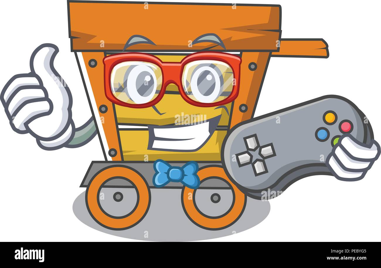 Gamer wooden trolley mascot cartoon Stock Vector Image & Art - Alamy