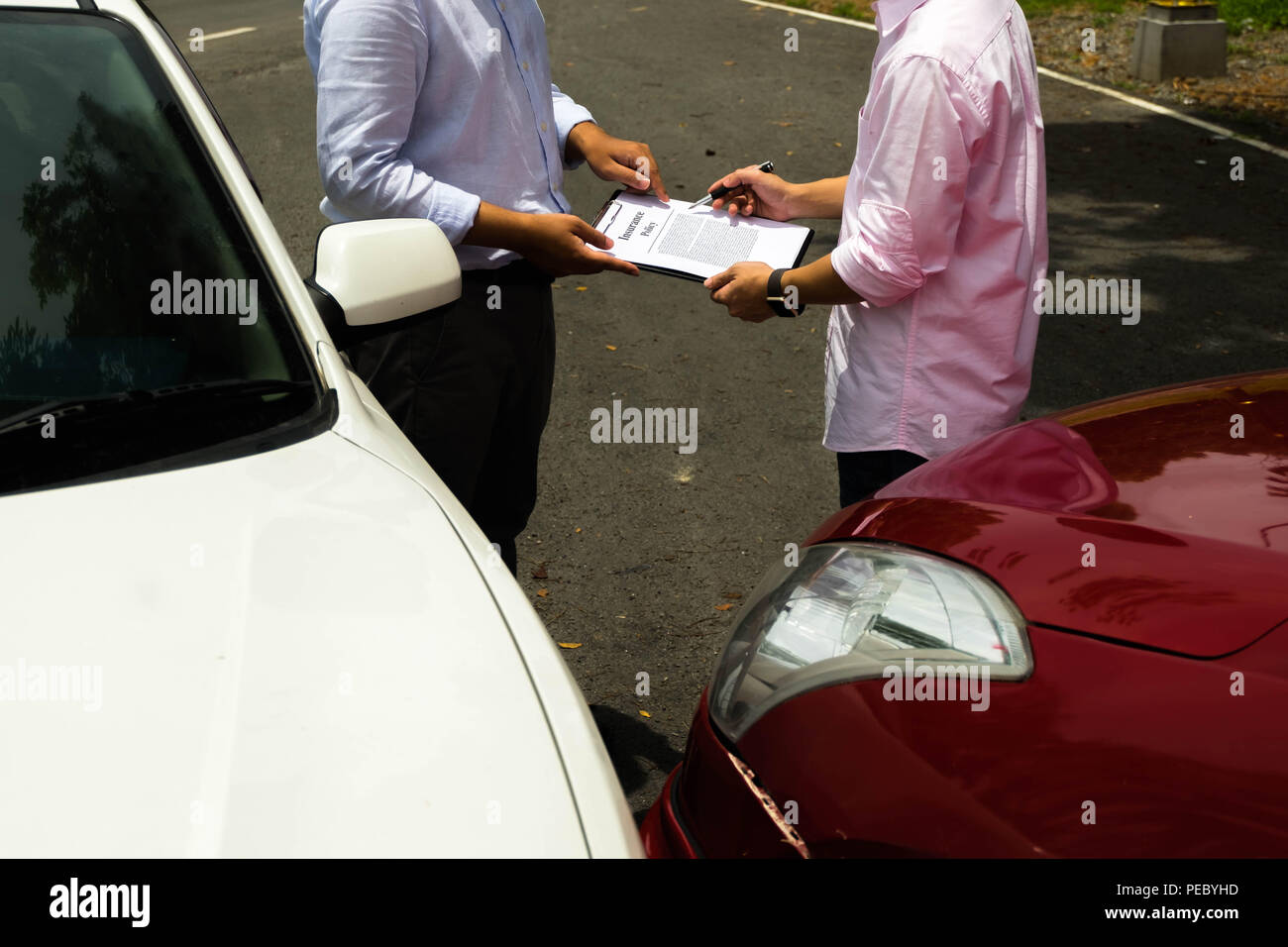 The insurance agent working claim process in payment on from parties ...