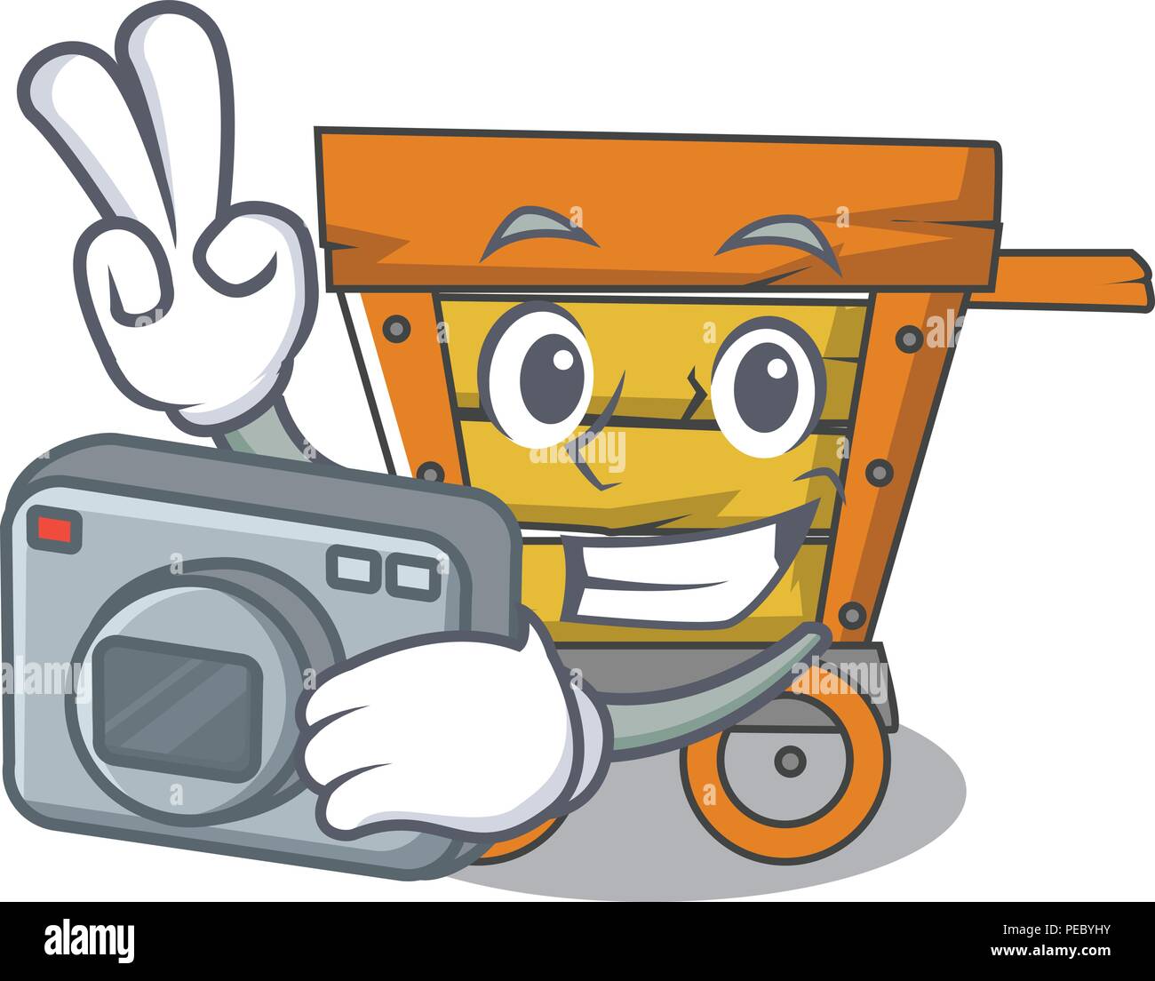 Photographer wooden trolley mascot cartoon Stock Vector Image & Art - Alamy