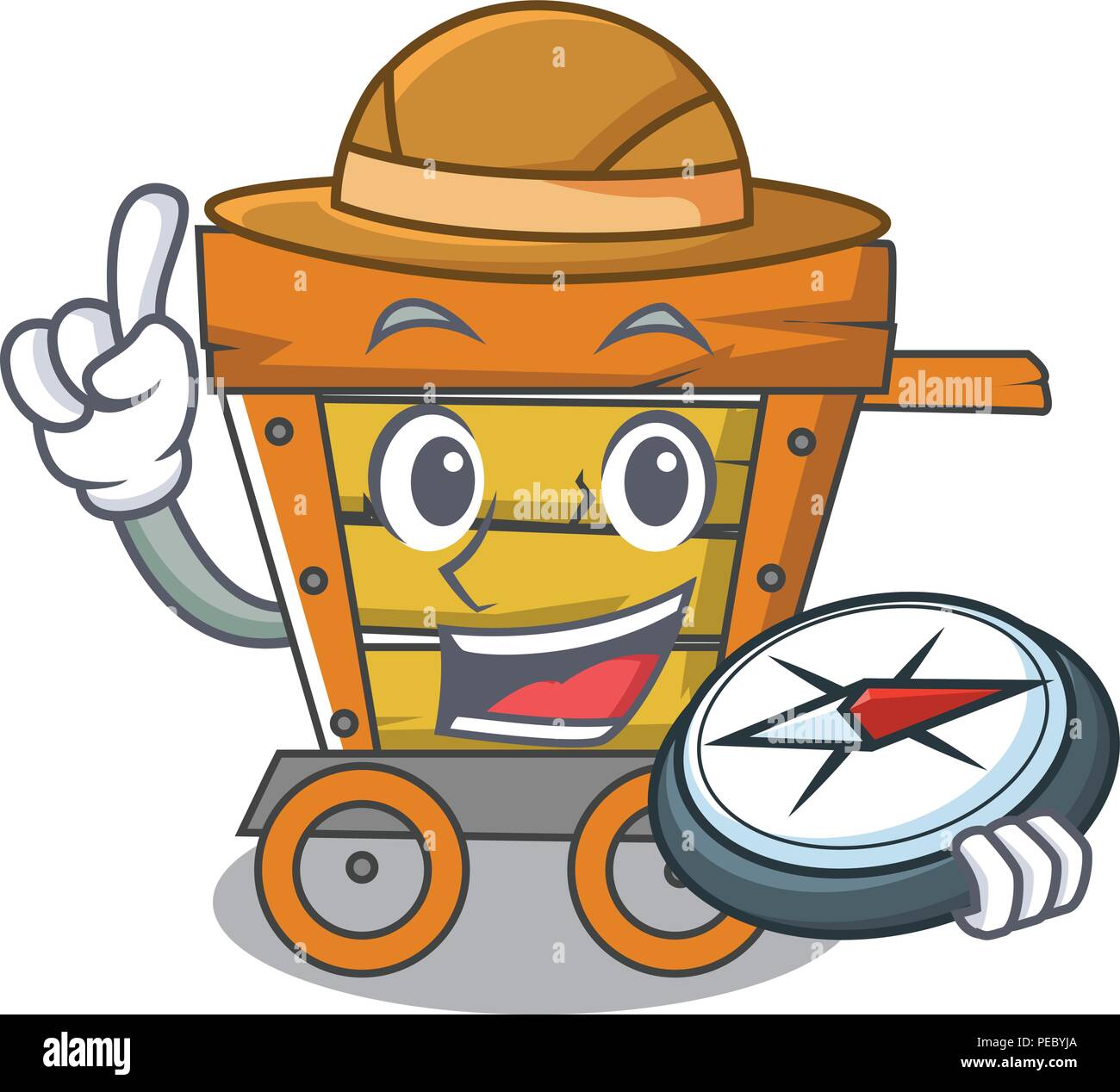 Explorer wooden trolley mascot cartoon Stock Vector Image & Art - Alamy