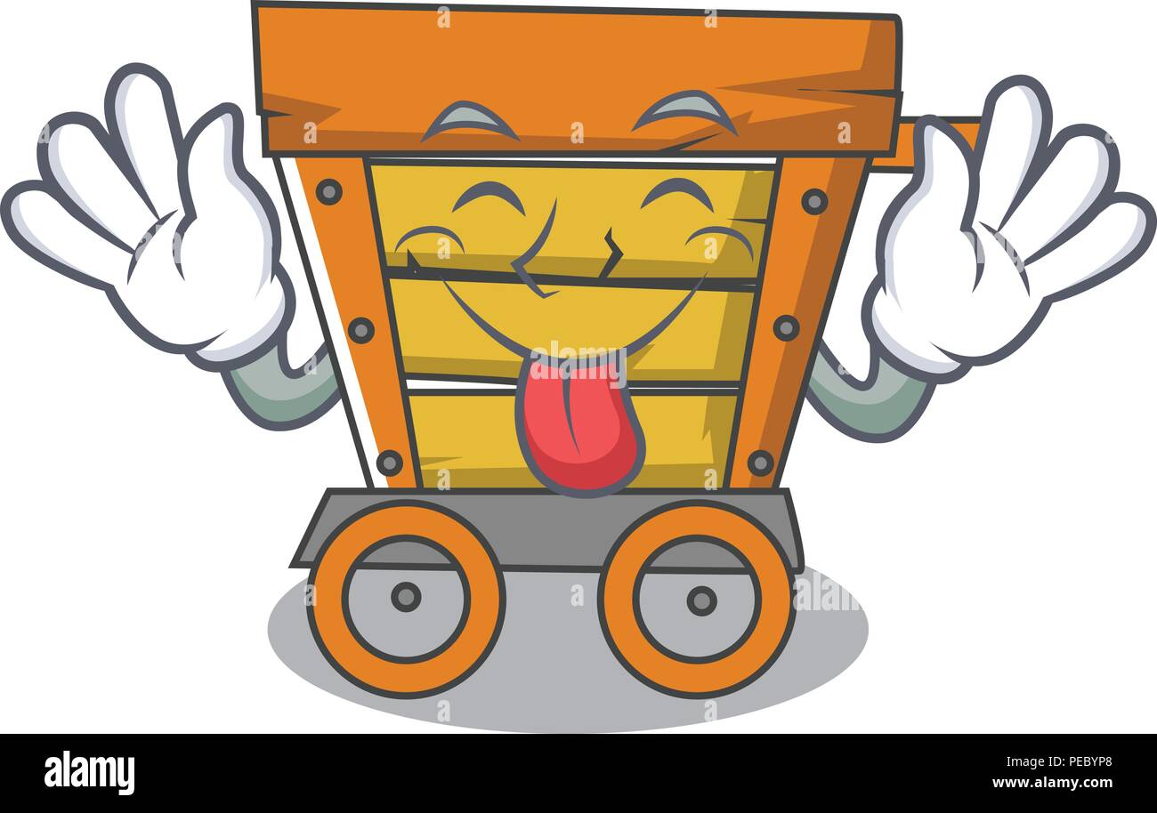 Tongue out wooden trolley mascot cartoon Stock Vector Image & Art - Alamy