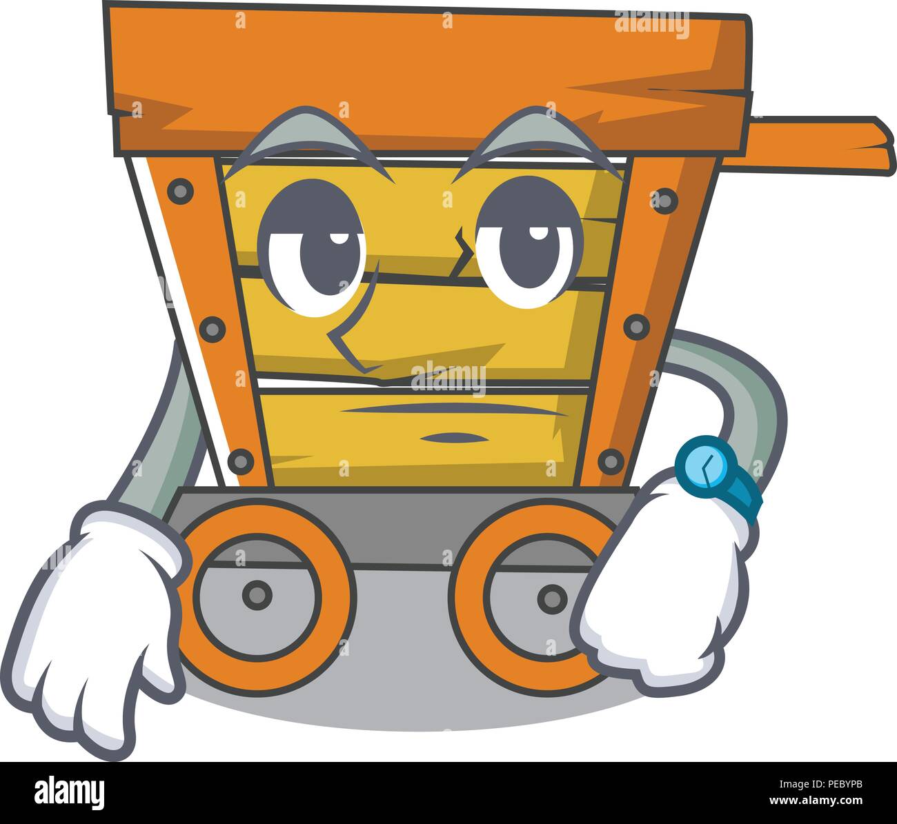 Waiting wooden trolley mascot cartoon Stock Vector Image & Art - Alamy