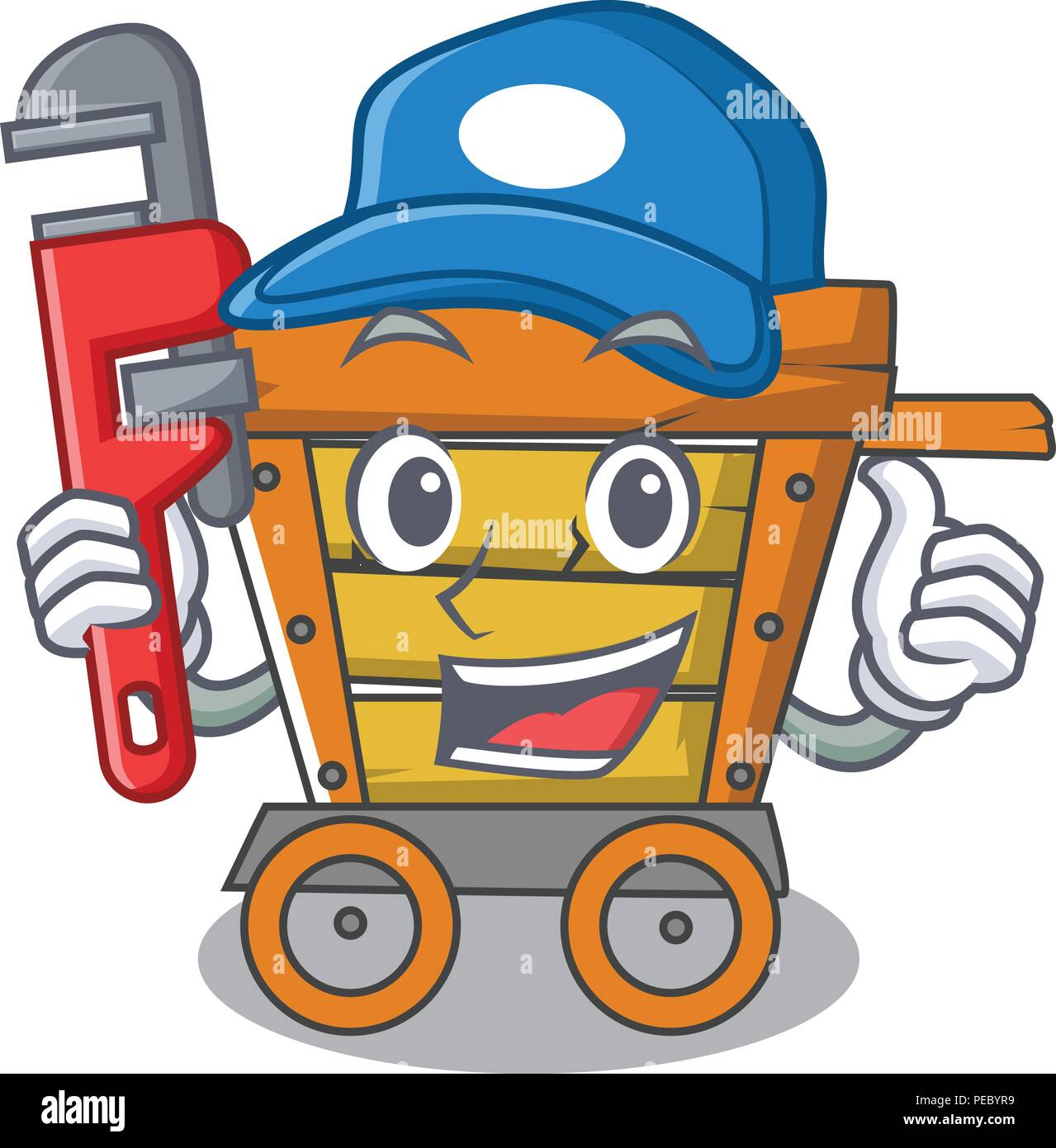 Plumber wooden trolley mascot cartoon Stock Vector Image & Art - Alamy
