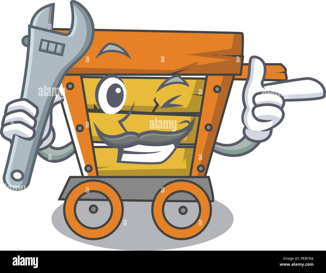 Mechanic wooden trolley mascot cartoon Stock Vector Image & Art - Alamy