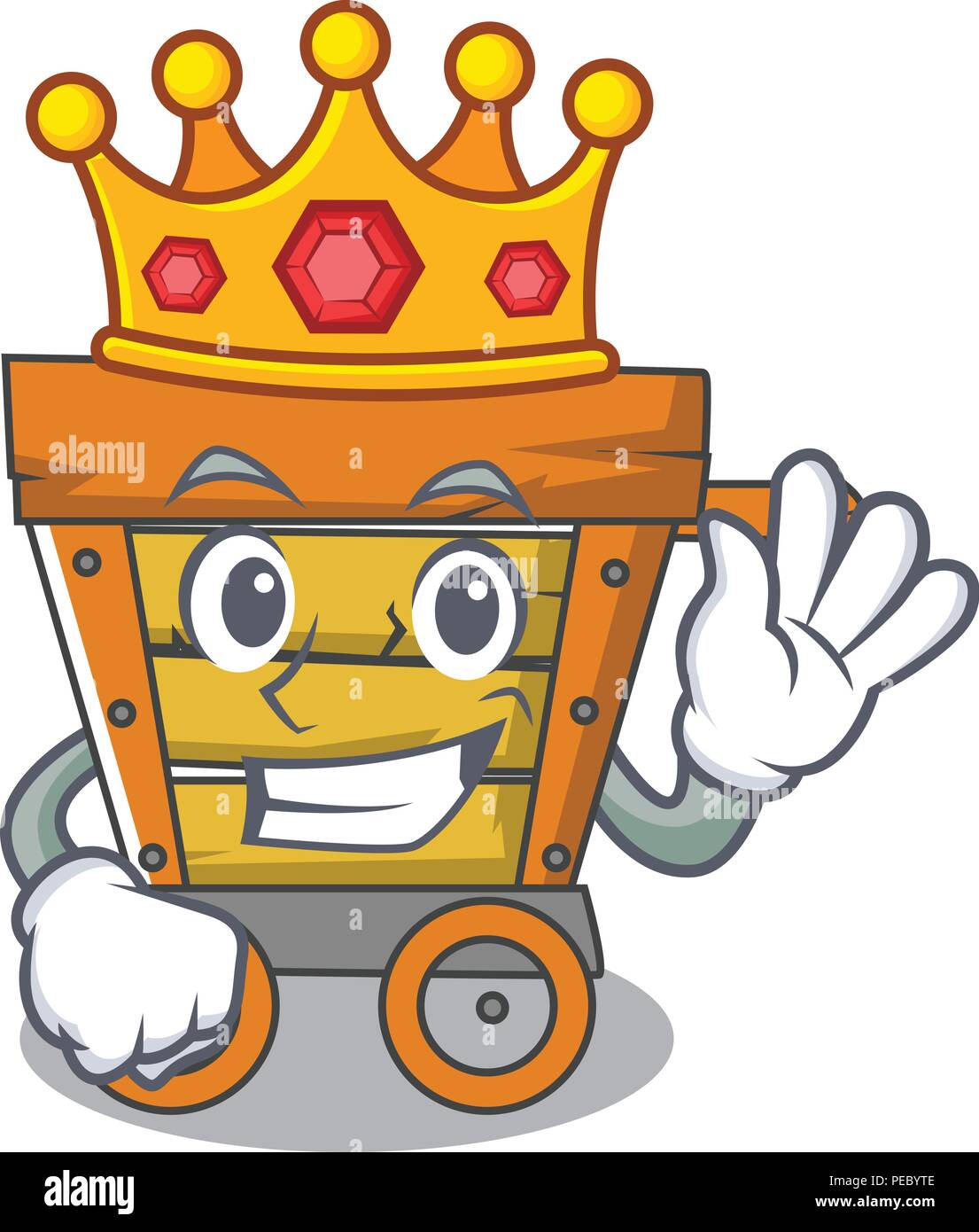 King wooden trolley mascot cartoon Stock Vector Image & Art - Alamy