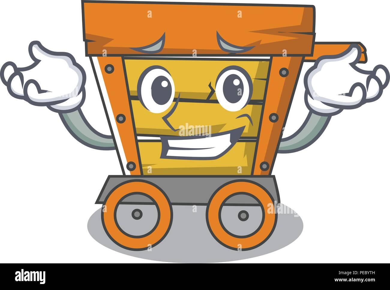 Grinning wooden trolley character cartoon Stock Vector Image & Art - Alamy
