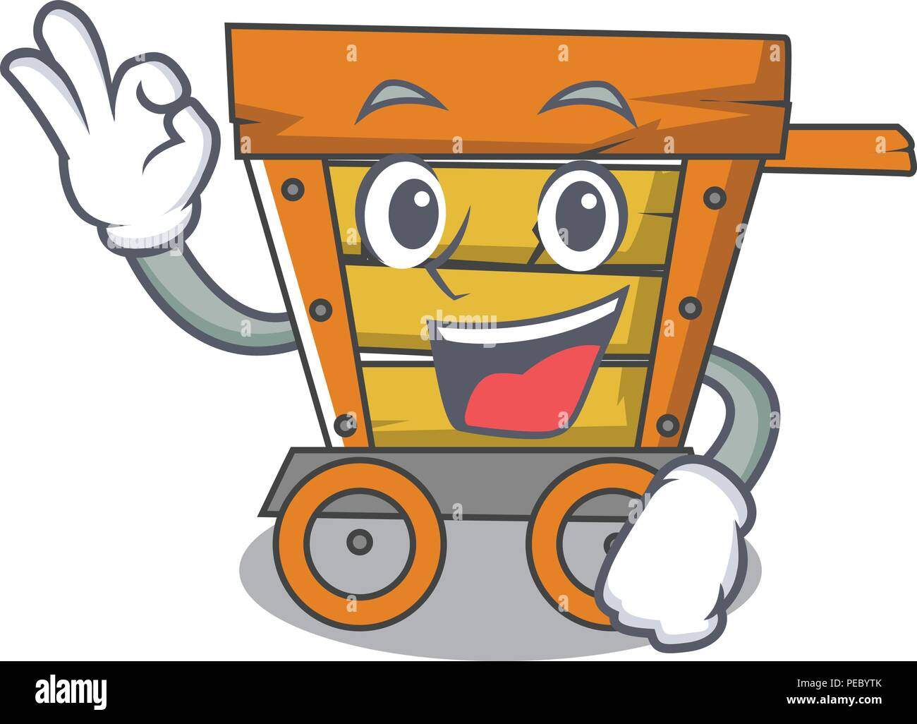 Okay wooden trolley character cartoon Stock Vector Image & Art - Alamy