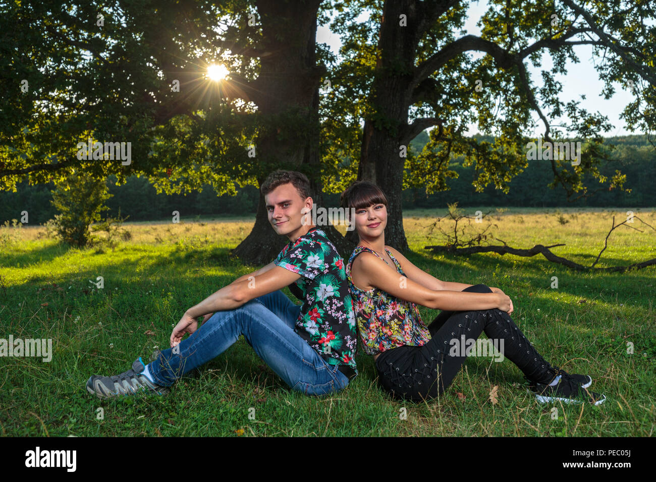 Couple man and woman and oak tree hi-res stock photography and images ...