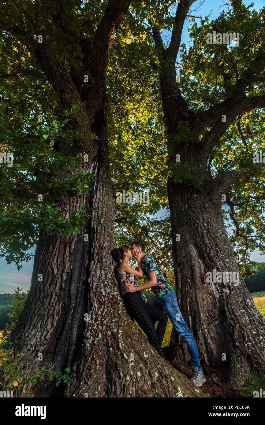 Couple man and woman and oak tree hi-res stock photography and images ...