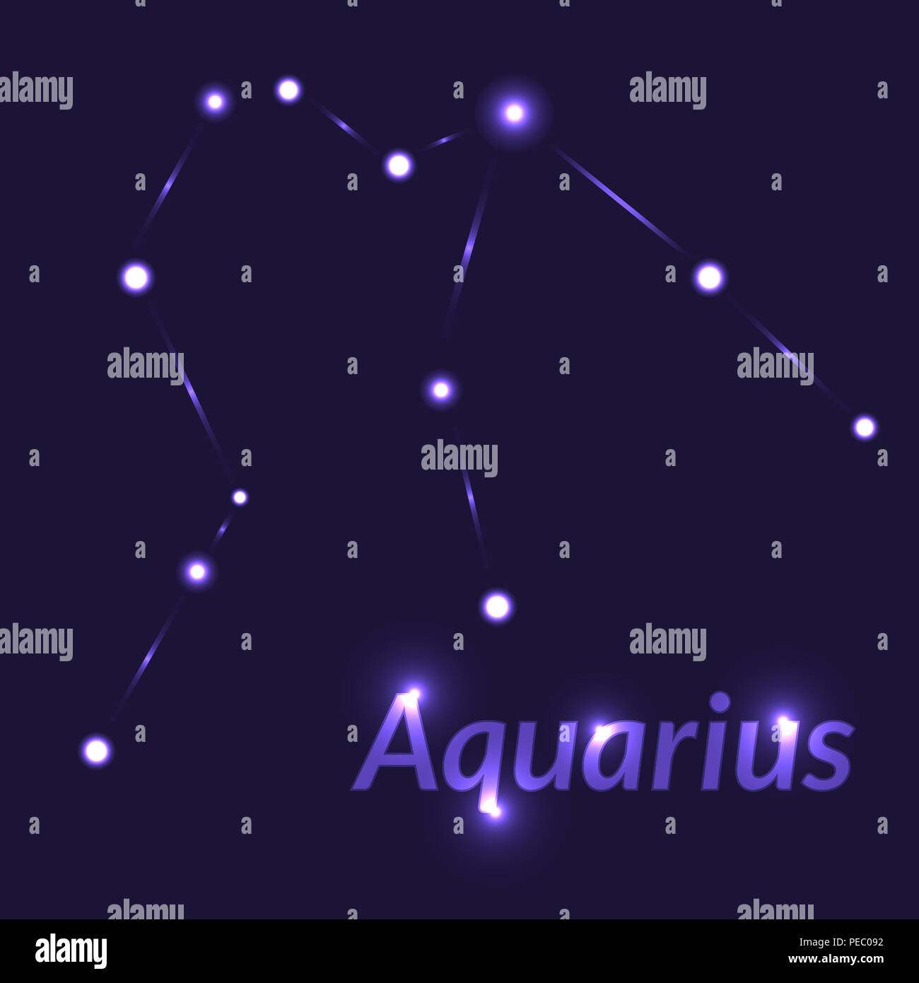 The Water-Bearer aquarius sing. Star constellation element. Age of ...