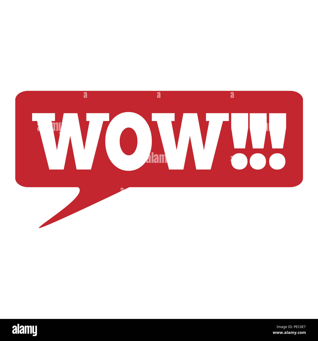 WOW Message bubble with emotional text Wow Retro speech bubble with red ...