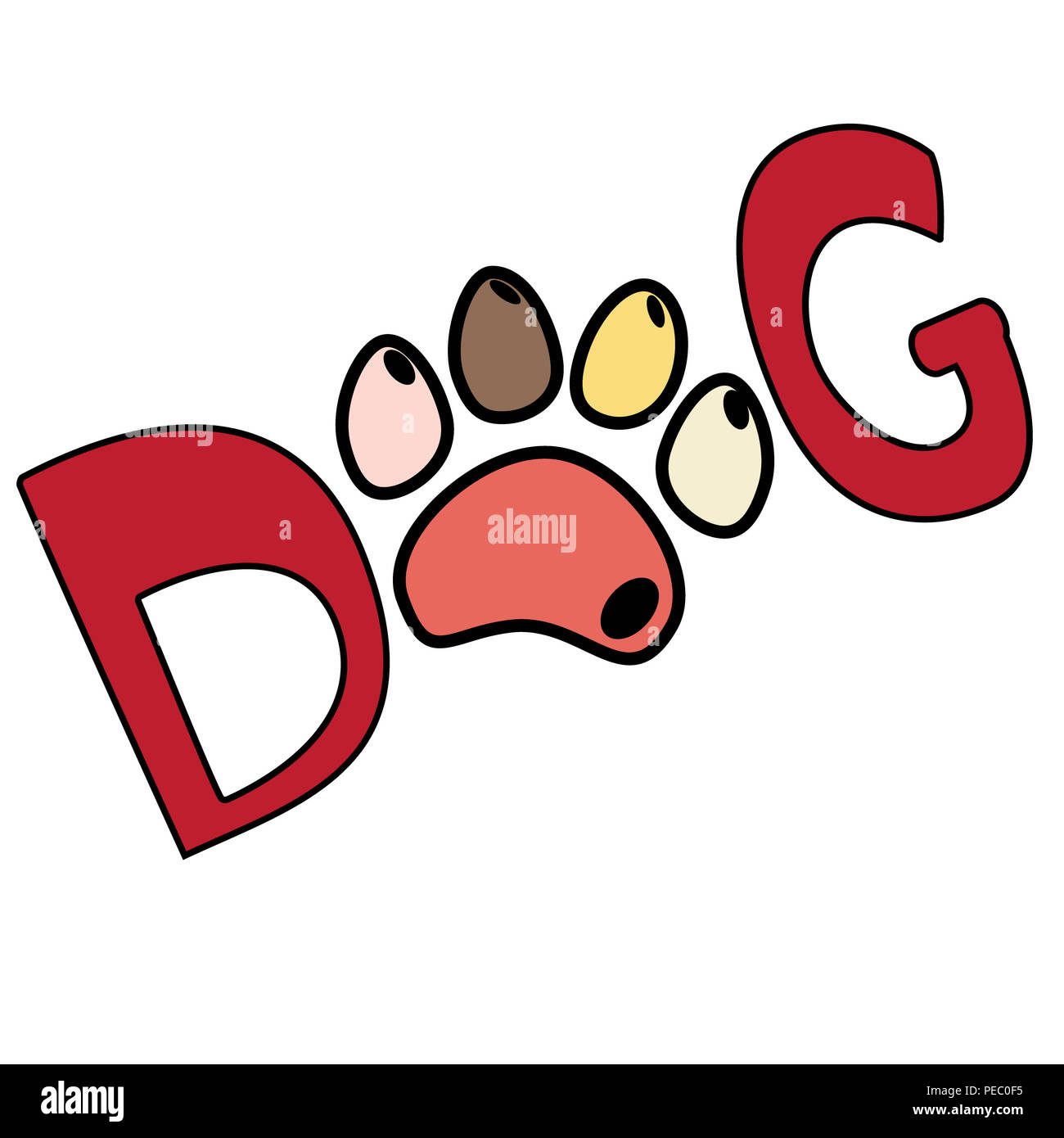 Dog paw print letter hi-res stock photography and images - Alamy
