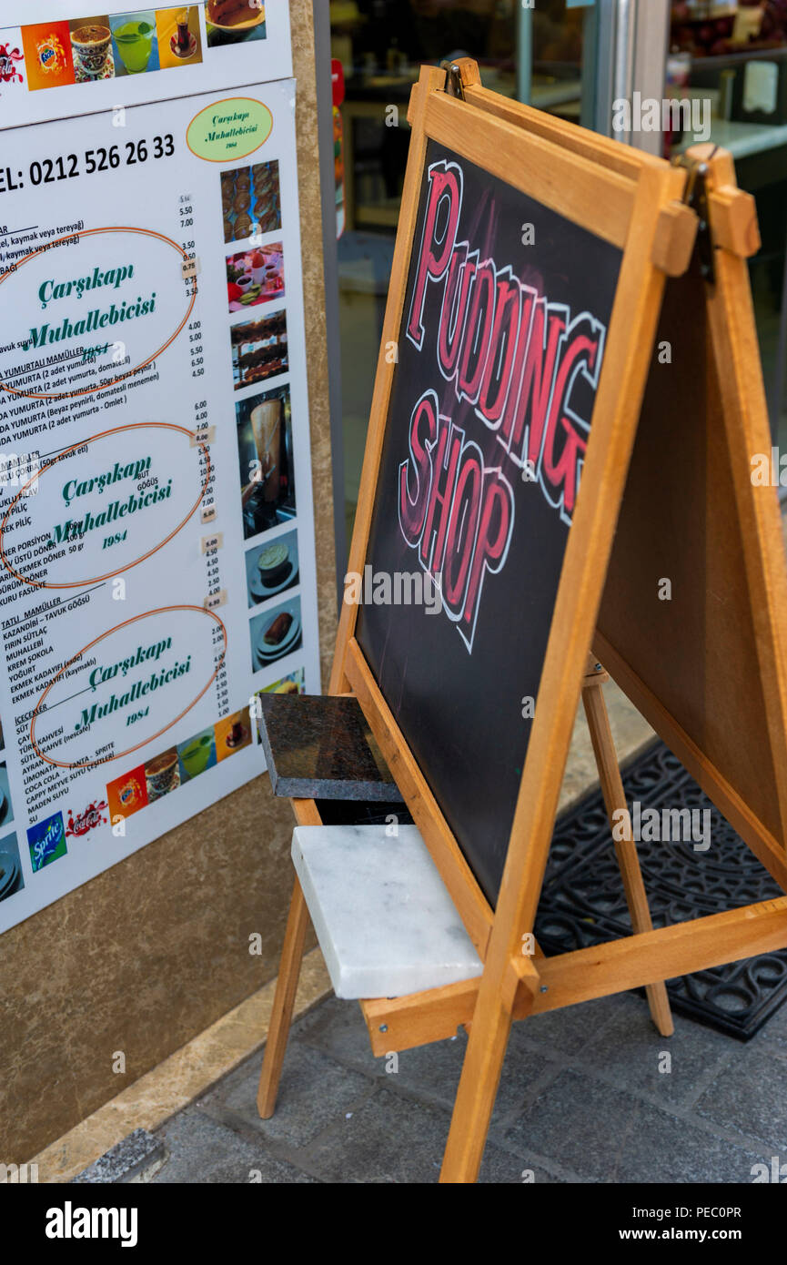 Sign for a Pudding Shop in Istanbul Turkey Stock Photo - Alamy