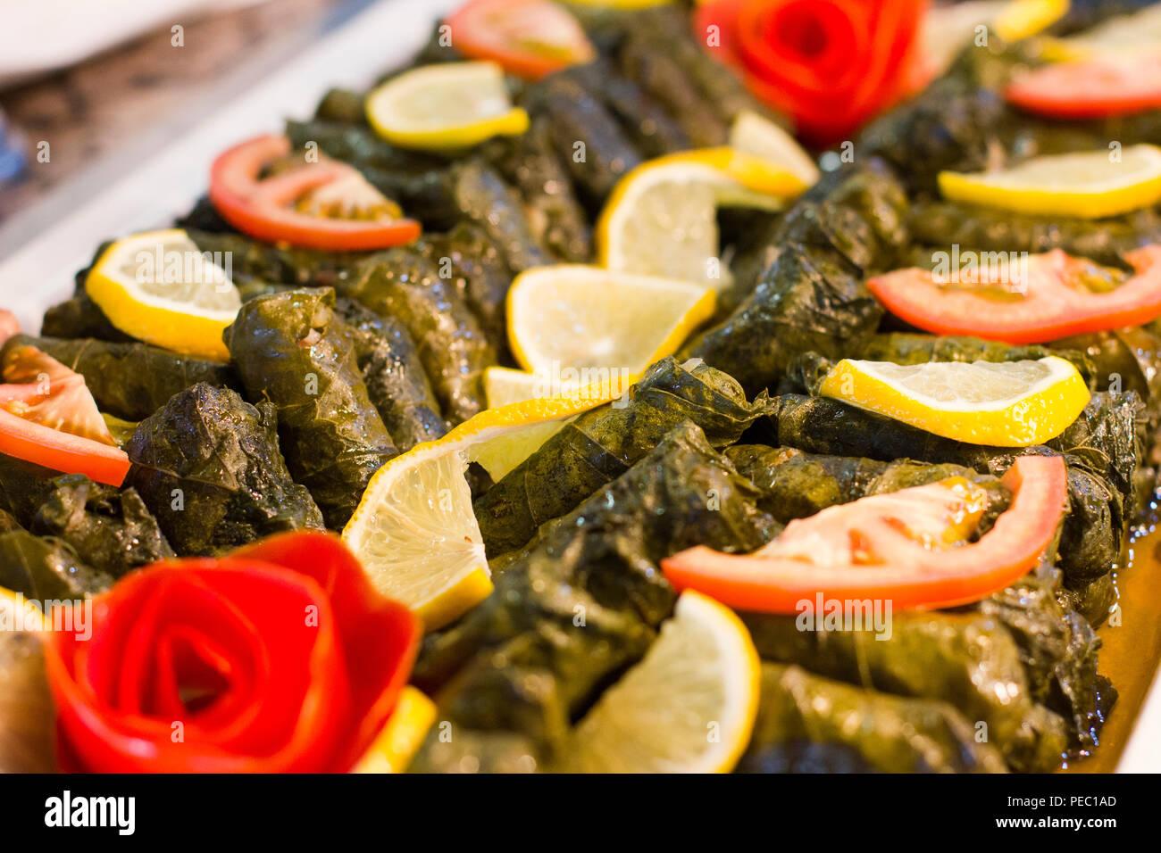 Traditional Turkish food - sarma in a grape leaves Stock Photo - Alamy