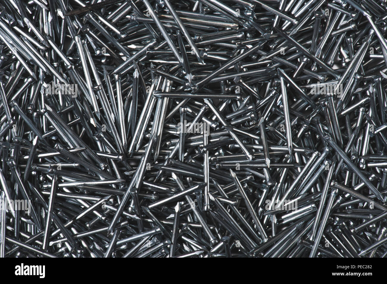 top view of pile of iron nails Stock Photo - Alamy