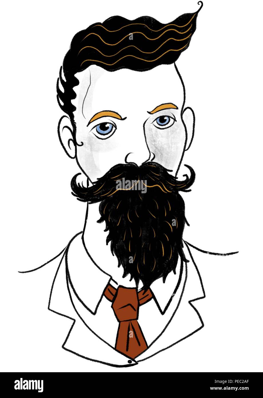 Bushy beard illustration hi-res stock photography and images - Alamy