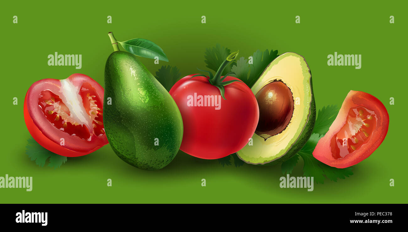 Avocado and tomato Stock Photo - Alamy